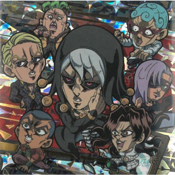 タイトル：　にふぉるめーしょん ジョジョの奇妙な冒険 シールウエハース 黄金の風 Episodio2 JO5-30 暗殺者チーム JJR ジョジョレアシリーズ：　ジョジョの奇妙な冒険 シールウエハース販　　売：　バンダイ