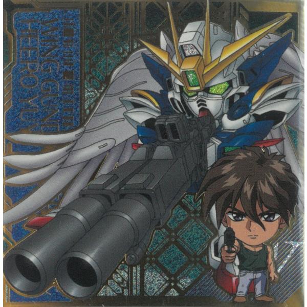 タイトル：　にふぉるめーしょん 機動戦士ガンダム シールウエハース Vol.6 決別の鬨 MG6-13 ウイングガンダムゼロ（EW）＆ヒイロ・ユイ UR ウルトラレアシリーズ：　機動戦士ガンダム シールウエハース販　　売：　バンダイ
