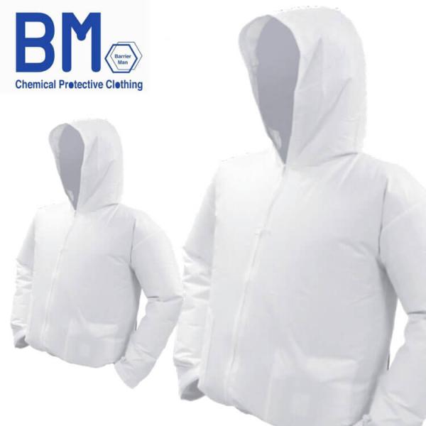 [カラー]ホワイト[サイズ]M・L・LL・3L[素材]内側/ポリプロピレン不織布外側/PE透湿性フィルム[特徴]・汚れが気になる現場での熱中症対策[仕様]・P3012とセットアップ可能・右前、左内側ポケット、前ファスナー開・ゴム入/ウエスト...