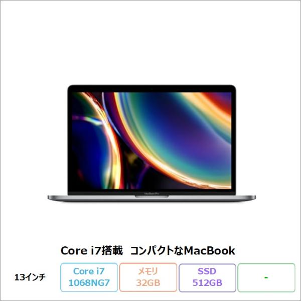 メーカー：APPLEシリーズ名：MACBOOK PRO(EMC3348)メーカー型番：A2251製品タイプ：ノートパソコンOS：mac OSOffice：-ディスプレイ：13解像度：2560×1600CPU：Core i7-1068NG7C...