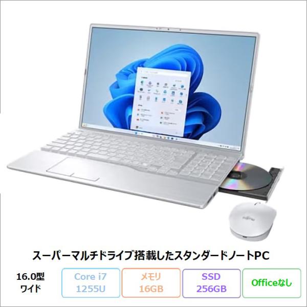 メーカー：富士通シリーズ名：LIFEBOOK AH50/J3メーカー型番：FMVA50J3SK製品タイプ：ノートパソコンOS：Windows11 Home 64ビット版Office：-ディスプレイ：16.0型ワイド解像度：1920×1200...