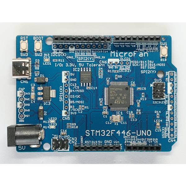 【発売日：2023年10月01日】STM32F446を使用したUNO形状の開発ボードです。USBインターフェースを備えており、電源供給、プログラムの書き込み、PCとのシリアル通信を行うことができます。商品紹介写真に写っているOLEDディスプ...