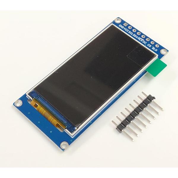 1.9 インチで170*320ピクセルのTFT 液晶ディスプレイモジュールです。コントローラ： ST7789でSPIインターフェースで操作します。電源は5V-3.3Vですが、信号線は3.3Vです。取扱説明書などは付属しません。