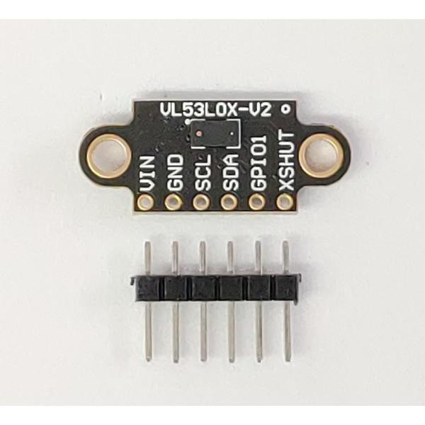 STマイクロのVL53L0Xを搭載したTime-of-Flight 赤外線レーザー距離センサーモジュールです。VL53L0XはI2Cで制御し、計測範囲:200cmで、距離分解能は1mmです。