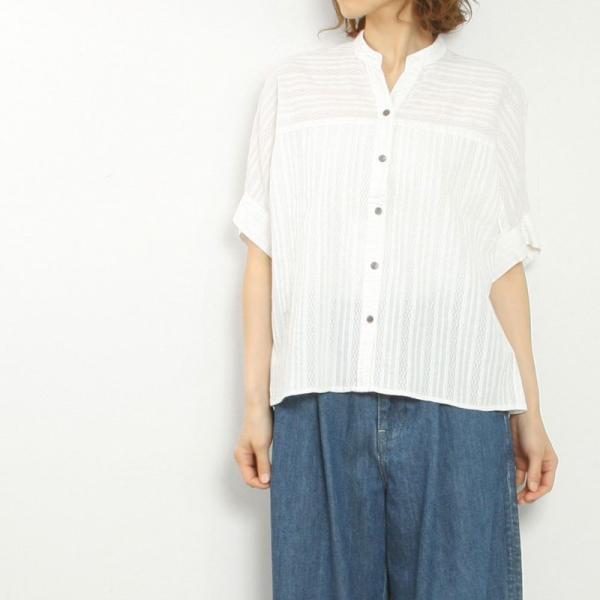 NOMBRE IMPAIR ノンブルアンペール からみストライプ バンザイシャツ 06-232-6