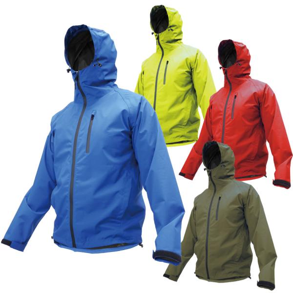 【素材・材質】ポリエステル100%、TPUラミネート【色】ブルー、イエロー、レッド、カーキ【サイズ】S〜5L(S、M、L、LL、3L、4L、5L)【重量】平均重量(Lサイズ)：350g【特徴】●ストレッチ素材を使用した多機能レインスーツ●胸...