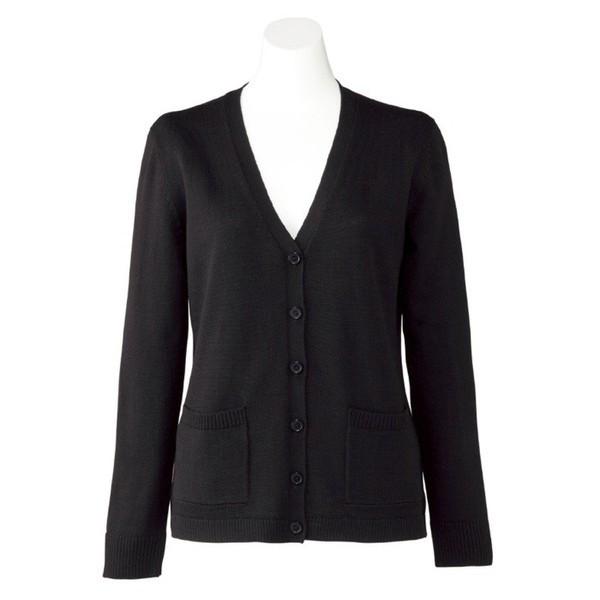 【素材・材質】アクリル70％、毛30％【色】ブラック【サイズ】S、M、L、LL、XLS〜XL【関連ワード】ベーシックカーディガン ニット素材 静電気防止 毛玉防止 ホームクリーニング可 ユニフォーム 企業制服 通勤服 作業着 作業服ボンオフ...