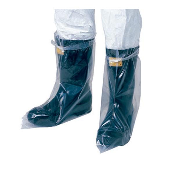 【素材・材質】ポリエチレンフィルム【サイズ】フリー／靴底：37cm(平置き時)【特徴】●靴に付着した土ほこりや、汚水の浸入を防ぎます。●ブーツ型なので、シューズの他に長靴などの様々なタイプの靴に対応できます。●工場の見学者・来訪者向け・異物...