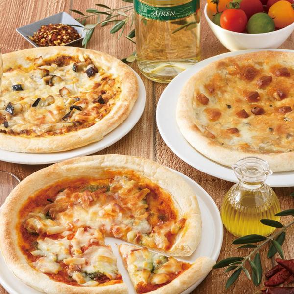 リストランテ・マッサ監修 3種のこだわりナポリ風ピッツア 950022ミミはもちもち、外はパリパリッとするナポリ風クラストに、チーズ数種に黒トリュフを使ったピッツァ。赤ワインエキスを使用し、ピリッとスパイシーに仕上げたボロネーゼソースのピッ...