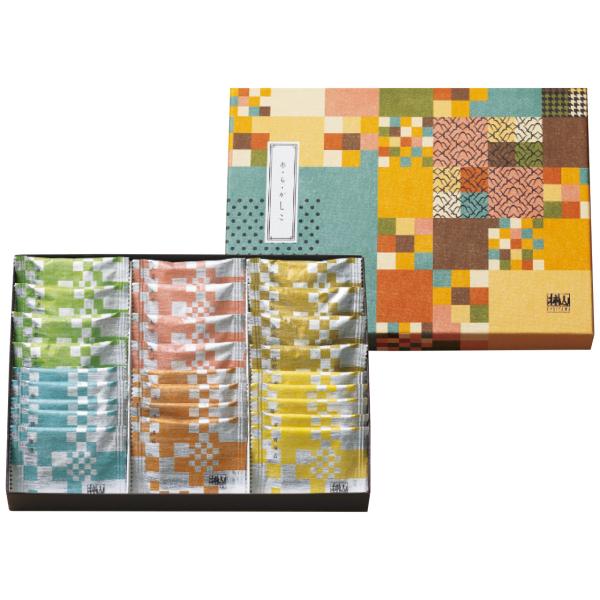 赤坂柿山 あ・ら・かしこ AL-20ひとくちサイズのおかき6種をすべて個包装にして詰合せました。醤油・青海苔、胡麻・海老・大豆・海苔巻とバラエティに富んでいます。カラフルな化粧箱のデザインは、日本の伝統工芸「寄木細工」をイメージしています。...