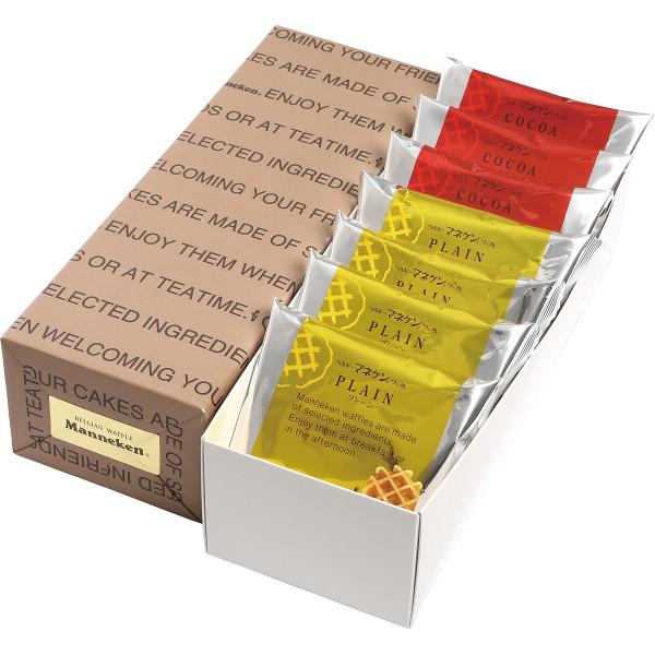 マネケン ワッフルギフトセット（７個）自然な甘さとコクのあるプレーンワッフルと、ベルギーチョコレートを練り込んだ、甘く奥深いカカオの味わいを楽しめるココアワッフルを詰合せました。■商品内容：プレーンワッフル×４、ココアワッフル×３※包装済み...