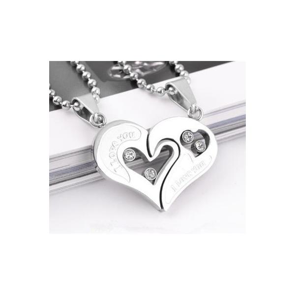 【発売日：2021年02月10日】Mies’ ハート型のダイヤモンド入りペアファッションペアペンダントネックレス  かわいい アクセサリ ブローチ きれい 綺麗 プレゼント 普段使い レディース 人気 女性 1つの形をしたストーンの人気商品...