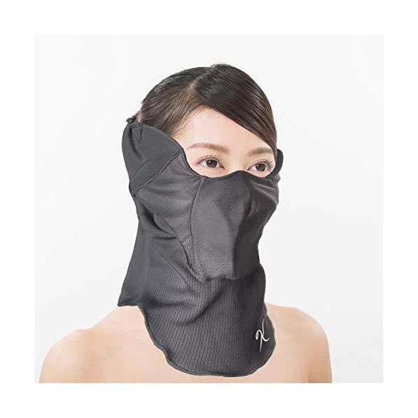 ・ブラック フリーサイズ ・・顔部分とデコルテと耳および首後ろの日焼け防止（バタフライゾーンは3重構造でＵＶカット率98パーセント以上）・・息苦しくなく眼鏡も曇らない構造/口元部分はメッシュで吐く息も通過、なおかつ下方向へスーと抜けていきま...