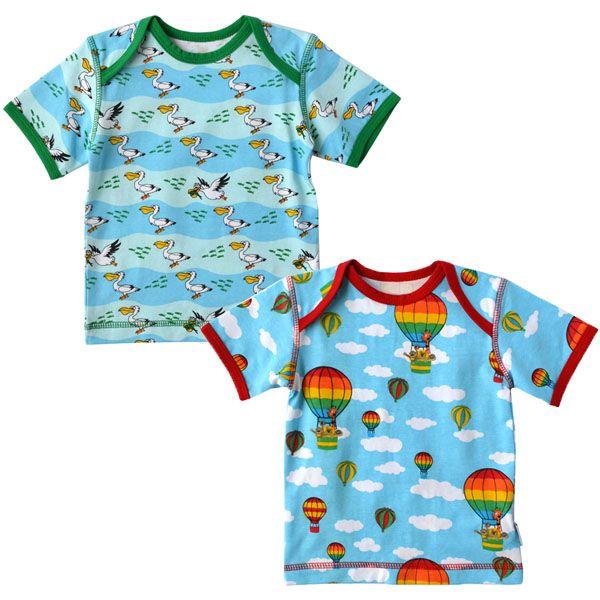 ペリカンやバルーンがにぎやか♪動物たちのイラストが可愛いTシャツです。さわやかな水色が夏にぴったりですね。伸縮性のある素材で、適度にフィットし着心地もバツグンです。ベビーサイズはオーバーラップショルダーで、頭からかぶせやすくお着替えもスムー...