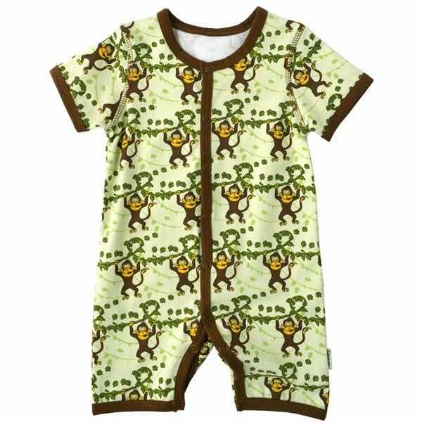 大好物のバナナを持って幸せそう♪きちんと並んだサルたちが可愛いポロシャツです。伸縮性のある素材で、適度にフィットし着心地もバツグン。前が大きく開いて脱ぎ着もラクラク!デザイン性が高く高品質のテキスタイルなのにお値段はリーズナブル。同じ柄のベ...