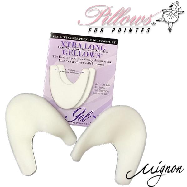 指の長い方や外反母趾に悩む方におすすめのトゥパッドブランド：Pillows（ピローズ）アメリカブランドのトウパッドつま先部分を長めに作られたのトゥパッドです。指が長い方や外反母趾・内反小趾がトゥシューズに当たって痛みのある方に適しています。...