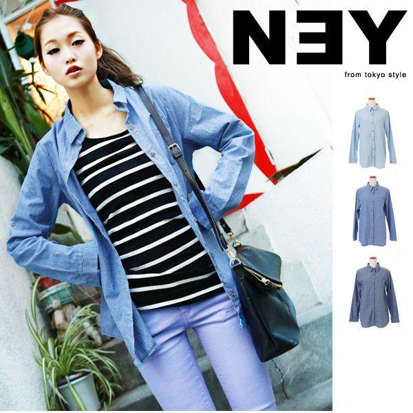 ダンガリーシャツに新作が登場!!これからのシーズンにぴったりなブリーチcolorでさわかな印象に★cotton100%のサラッとした肌触りで着心地もバツグンです♪1枚でTOPSとしても、カーデ代わりにサッと羽織ってもGOOD☆伸縮性なし※福...