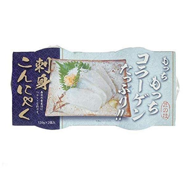 わさび醤油や酢味噌などでお召し上がりください。内容量：120ｇ×2個入 (5個セット)原材料：こんにゃく粉（国産）、水酸化カルシウム（こんにゃく用凝固剤）、コラーゲンペプチド（ゼラチン）