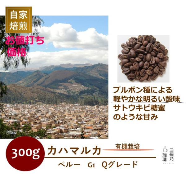 ペルー カハマルカ(有機栽培) 300ｇ 中煎り（ハイロースト）送料無料 自家焙煎 珈琲 珈琲豆 コーヒー コーヒー豆 Peru Cajamarca分量のバリエーションは、150g、200g、300g、350g をご用意しております。受注後...