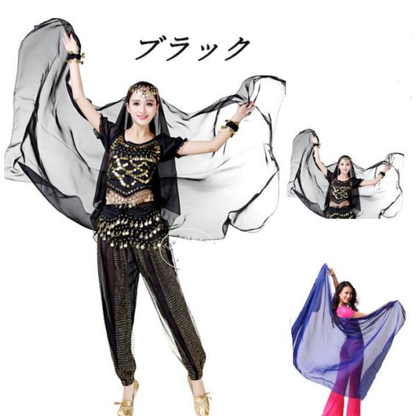 【メール便 送料無料】■黒 ブラック black の【新品】出品です。■≪サイズ≫約120cm×220cm軽やか素材のシフォン ベール舞台でも本格使用できる定番型の大判サイズで大人気商品です。装飾がされてないのので、軽やかに舞います。しなや...