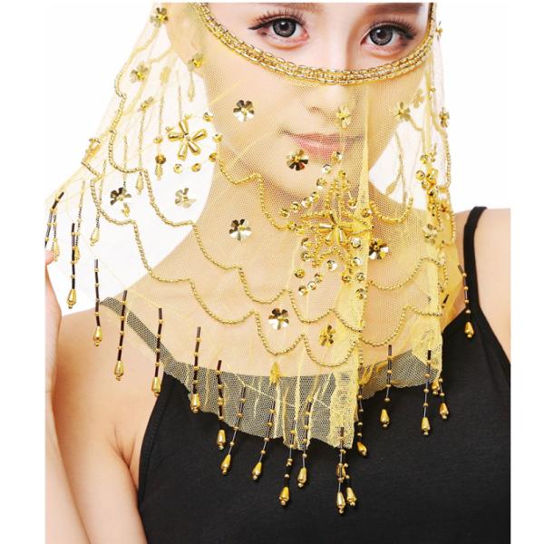 ■イエロー 黄色 yellow の【新品】出品です。・目から下の顔を隠す為のフェイスベール。民族的背景よりオリエンタルダンスなどで使用されています。・【メール便】ポスト投函、追跡可能、ゆうパケット便、おおよそ1日〜4日到着・フェイスベールで...
