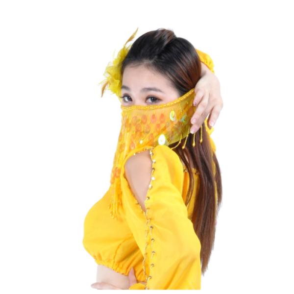 【メール便】■イエロー 黄色 yellow  の【新品】出品です。目から下の顔を隠す為のフェイスベール。民族的背景よりオリエンタルダンスなどで使用されています。フェイスベールで、一気にミステリアスな雰囲気に。 とても軽く、通気性の良く、ダン...