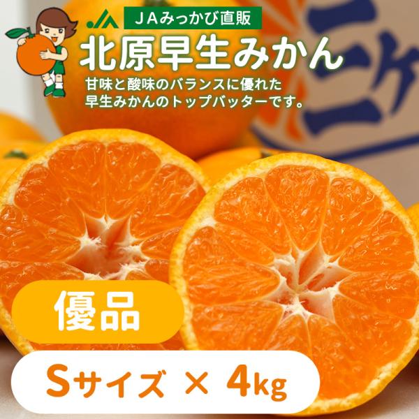 北原早生とは、福岡県内で発見された「原口早生」の枝変わり品種。早生みかんの中でも最初に収穫が始まる品種です。しっかりとした甘味とコクに柔らかい酸味が重なった、バランスのよい味わいが特長です。販売受付：9/18〜10/27頃まで発送：10/2...
