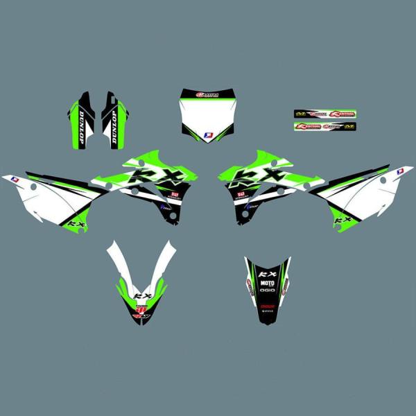 グラフィックス内容:ラジエターシュラウドグラフィックスフロント &amp;amp;amp; リアフェンダーデカール低フォークデカールスイングデカール、フロント、左右のサイドパネルの背景、エアボックスファッションアクセサリー。特徴:滑らかな表...