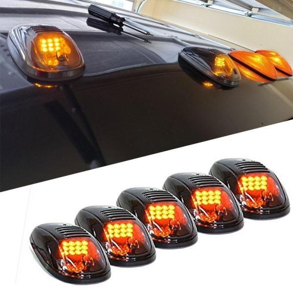 【詳細】仕様:材質: absCabルーフライトカバー色: 煙グレーLedカラー: アンバーをledの量: 12LED電圧: dc 10v-30vサイズ: 14*8.2*3.8 センチメートル/5.5*3.2 * 1.5inと互換性:ダッジの...