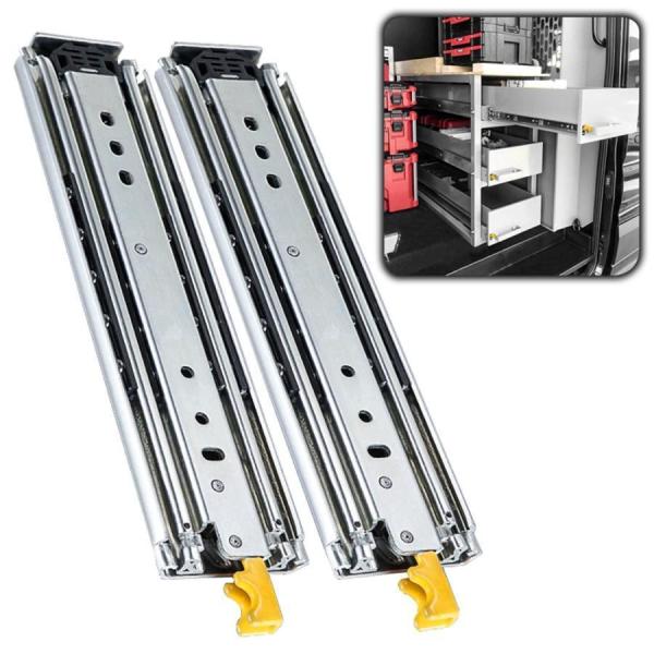超重量用引き出しスライドレール ロック付 1000 1100 1200 1300 1400 1500 1600 1700 1800 1900 2000mm 高精度 3段引 横付 完全な延長引き出しのスライド ボール