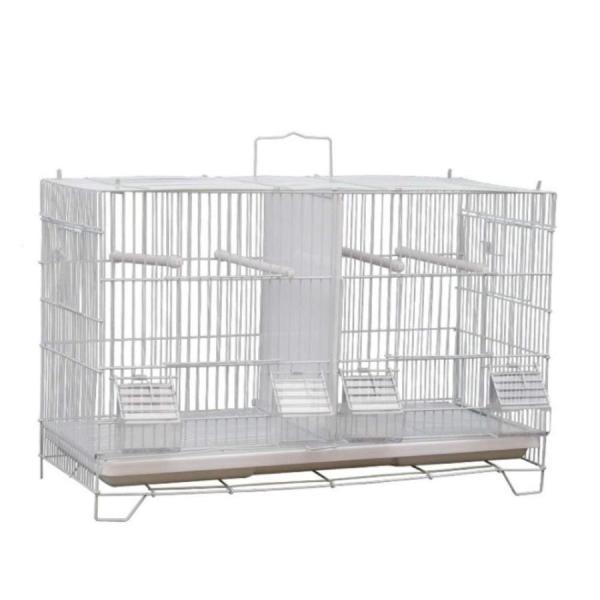 真ん中に仕切り付きがあることで、多頭飼い・繁殖に最適な鳥ケージです。仕切り板は、お互いに見えないプラスチック板、繁殖に便利な網板の二枚を付属。画像3枚目のように積み重ねて使用いただける構造になっています。 複数個鳥かごをお持ちの方は便利かと...