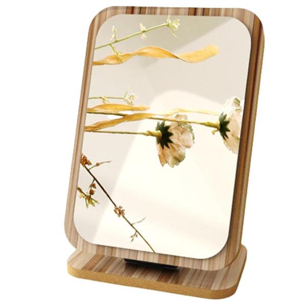 【材質】木製の卓上ミラーは滑らかなエッジ、軽くて強い天然の高品質の木材で作られています。全体の形状はシンプルでエレガント、レトロな味わいが絶妙。ミラー面積が大きいプレミアムガラスは、歪みのないクリアな反射を実現します。【360度回転】これは...