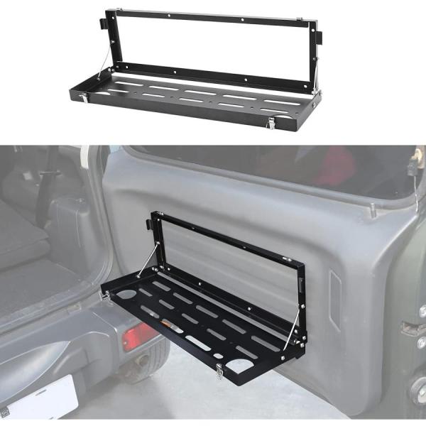 ??【適合車種】テールゲートテーブルはスズキジムニー 07-15 jb23 jb43 jb33 に適しています。 ご購入の前に、お使いの機種に適合しているかご確認ください。??【材質：アルミ合金】軽量で丈夫なアルミ合金製、耐久性があり、耐摩...
