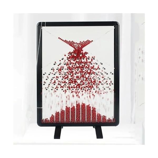 【プロフェッショナル】気体分子を用いて速度分布の統計的規則性を説明する統計ツール。ランダム現象のモデル、統計的分布法則を学習し、気体分子の運動速度を説明するための教材です。【原理】ビーズを箱の中に積み重ねると、ゴルトンボードの表面にある黄色...