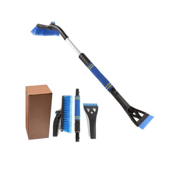 【多機能車用スノーブラシ】：除雪ブラシ+スキージ+アイススクレーパー+延長ポール.急速な砕氷 アイススクレーパーを使用して速く氷を砕うことができます。また、ブラシの後には平らな氷かきスキージーがある。その上、より速く、より便利に使用するため...