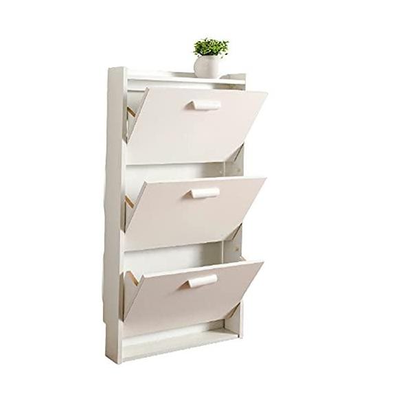 【フラップ扉の薄型シューズボックス】奥行き約17?の薄型で圧迫感を抑えます。中身を隠して玄関が狭くてもすっきり収納できるのと、天板には家のカギや宅配便の受け取りに使う判子など。【たっぷり収納＆通気性バツグン】各段に約3足ずつ収まります。縦型...