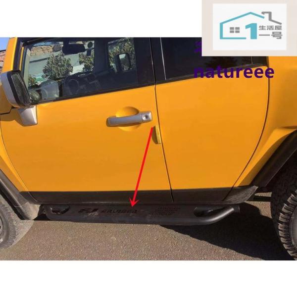 品名：サイドステップ ランニングボード　カスタム パーツ ガード適応年式：2006-2020適合車種（年式）：トヨタ　FJクルーザー　GSJ15W型　●材質：アルミニウム合金　●カラー：ブラック●数量：2P取り付け：FJクルーザー　GSJ1...