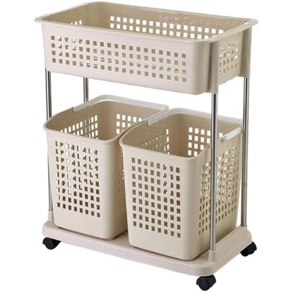 多機能収納:上段、下段には着替えやタオル、普段よく使う小物などの収納に、キッチン収納も大活躍！ランドリーボックスとしてだけでなく、衣替えで衣類の整理整頓用や、本など、場合によって色々なものが入れられ、様々なシーンで活躍します。応用場所：リビ...