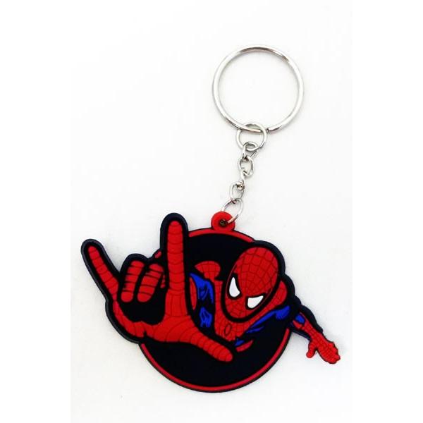 大人気☆ 映画の続編も待ち遠しい、スパイダーマンのラバーキーチェーンが入荷！なんかウルトラマン見たいなポーズでカッコいいですよ〜！ サイズ：（約）７ｃｍ（キーチェーン除く）アメリカ直輸入・新品SPIDER-MAN スパイダーマン 映画　マー...