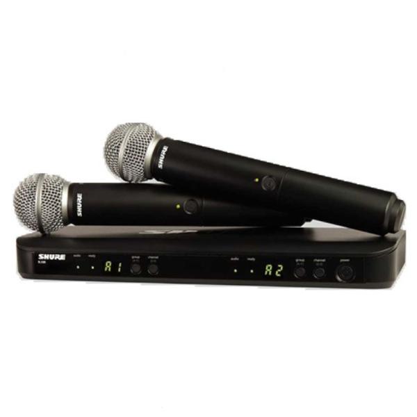 Shure BLX288/SM58ワイヤレスデュアルボーカルシステムは、プロ品質のサウンドとシンプルなセットアップ、最大14時間の連続使用ができ、箱から出してすぐにボーカリスト（2名）向けにレジェンド級のオーディオパフォーマンスを実現します...