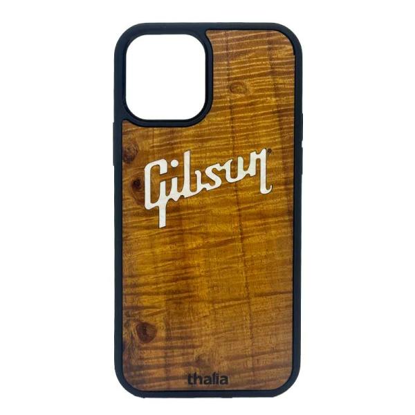 【アウトレット品：iPhone 12 / 12 Proサイズ】 Thalia AAA (Curly) Hawaiian Koa / Gibson PEARL LOGO / iPhoneケース