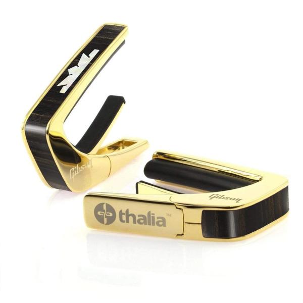タリア カポ ギブソン ライセンスド・モデル Thalia Capos / Gibson CROWN BLACK EBONY / 24K GOLD カポタスト ギター 10/12インチフレットパッド付属