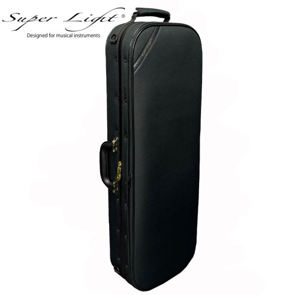 スーパーライト (Super Light) 【ブラック】 長方形 バイオリン用 軽量 セミハードケース (4/4) 弓3本収納可能 オブロングケース Oblong Case