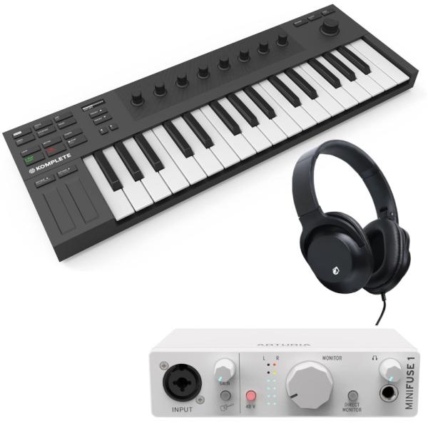《セット内容》・Arturia MiniFuse1 WH・Native Instruments KOMPLETE KONTROL M32・ヘッドホン KHP-001楽曲を、ビートを、あるいはポッドキャストを、思いついたその時にレコーディング...