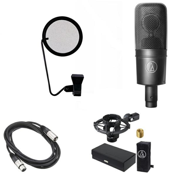 コンデンサーマイクにケーブルとポップガードをセットにしました。レコーディングや配信などにオススメです。《セット内容》・コンデンサーマイクロホン AT4040 (ショックマウント/変換ネジアダプター/ケース付属)・キャノンケーブル 5m・ポッ...