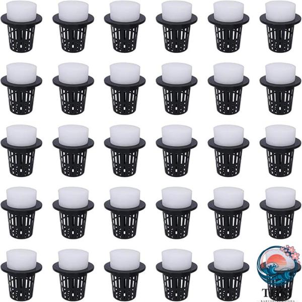 【】水耕栽培鉢 定植かご 30個セット プラスチックメッシュポット スポンジ付き水培養 有機栽培 植物栽培 野菜栽培 園芸 庭 ガーデンニング 定植育苗かご【】水耕栽培鉢 定植かご 30個セット プラスチックメッシュポット スポンジ付き水培...