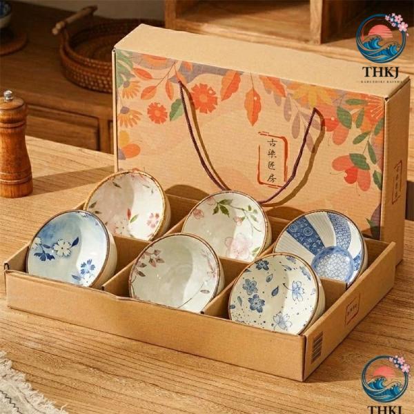 セット内容：お茶碗×6 材質：陶磁器 サイズ：約11.3*6.5cm,容量：300m 食洗機対応可, 電子レンジ対応