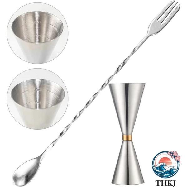「バーテンダーセット」目盛り付き30ml/45mlジガーカップx 1、30cmバースプーン×1。プロのバーテンダーでも一般人でも、最もベースなバーテンダーツールセットです。「上質なステンレス」厳選されたステンレス素材で作り上げ、耐久性が優れ...