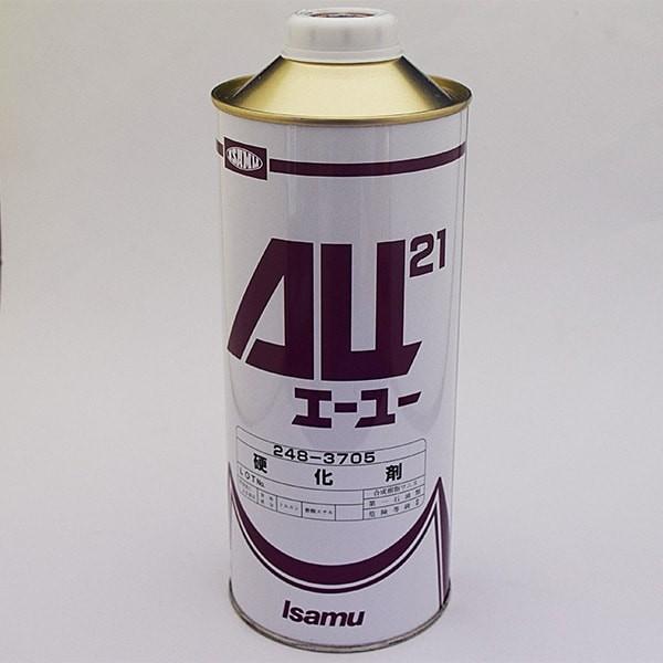 イサム塗料　AU21に使用する専用硬化剤です。0.9Lサイズの硬化剤には以下の種類があります。季節や用途に合わせてお選び下さい。硬化剤（標準）速乾硬化剤（冬場の作業、タッチアップ塗装、メタリックの下塗り作業性向上）超速乾硬化剤（速乾硬化剤よ...