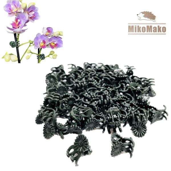 ◎植物用クリップ50個・サイズ：長さ約18.2mm、幅約12.5ｍm・カラー：グリーン・素材　：プラスチック(1)【効果的にサポート】蘭クリップは蘭の茎や他の植物をしっかりと保持し、傾きすぎないようにし、直立した成長と日光を安定してサポート...